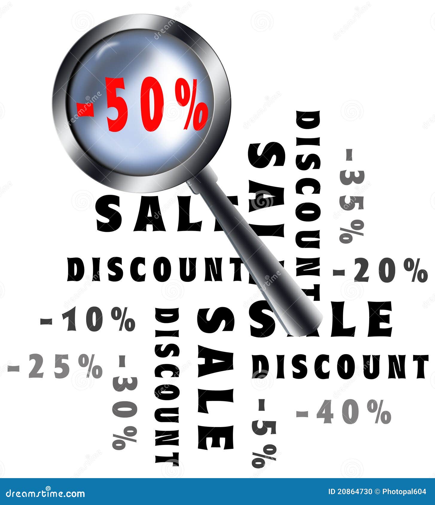 Magnifying Glass Sale Poster Stock Illustration - Illustration of ...