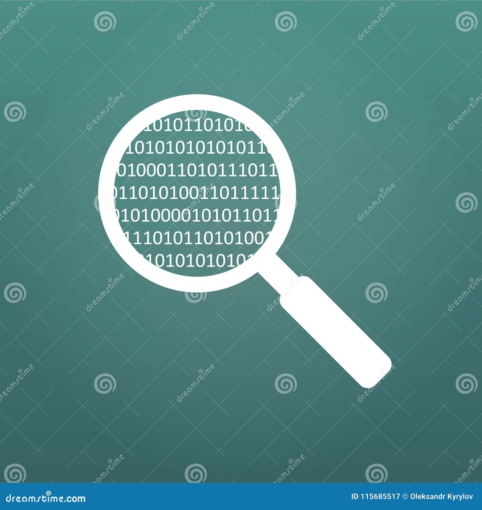Magnifying Glass Scanning and Identifying a Computer Code. Anti Virus ...