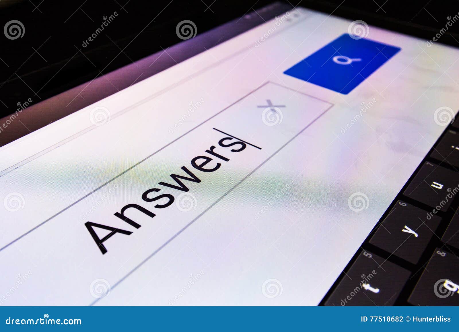 Magnifying Glass Search Box Empty Blank Internet Screen Answers Stock ...