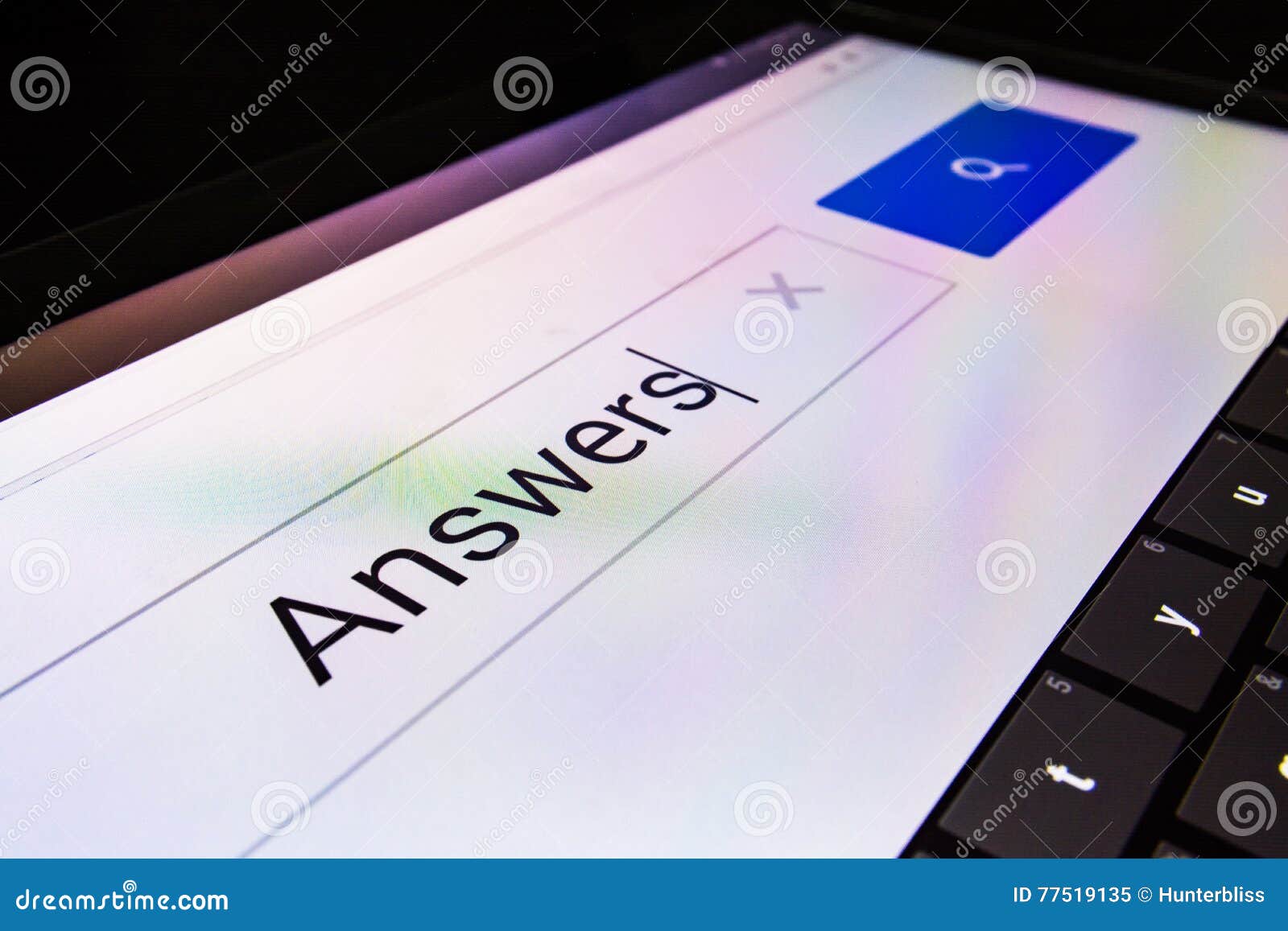 Magnifying Glass Search Box Empty Blank Internet Screen Answers Stock ...