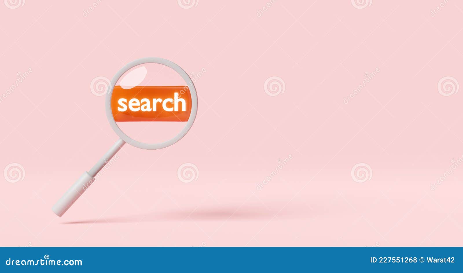 Magnifying Glass with Search Label Tag Isolated on Pink Background ...