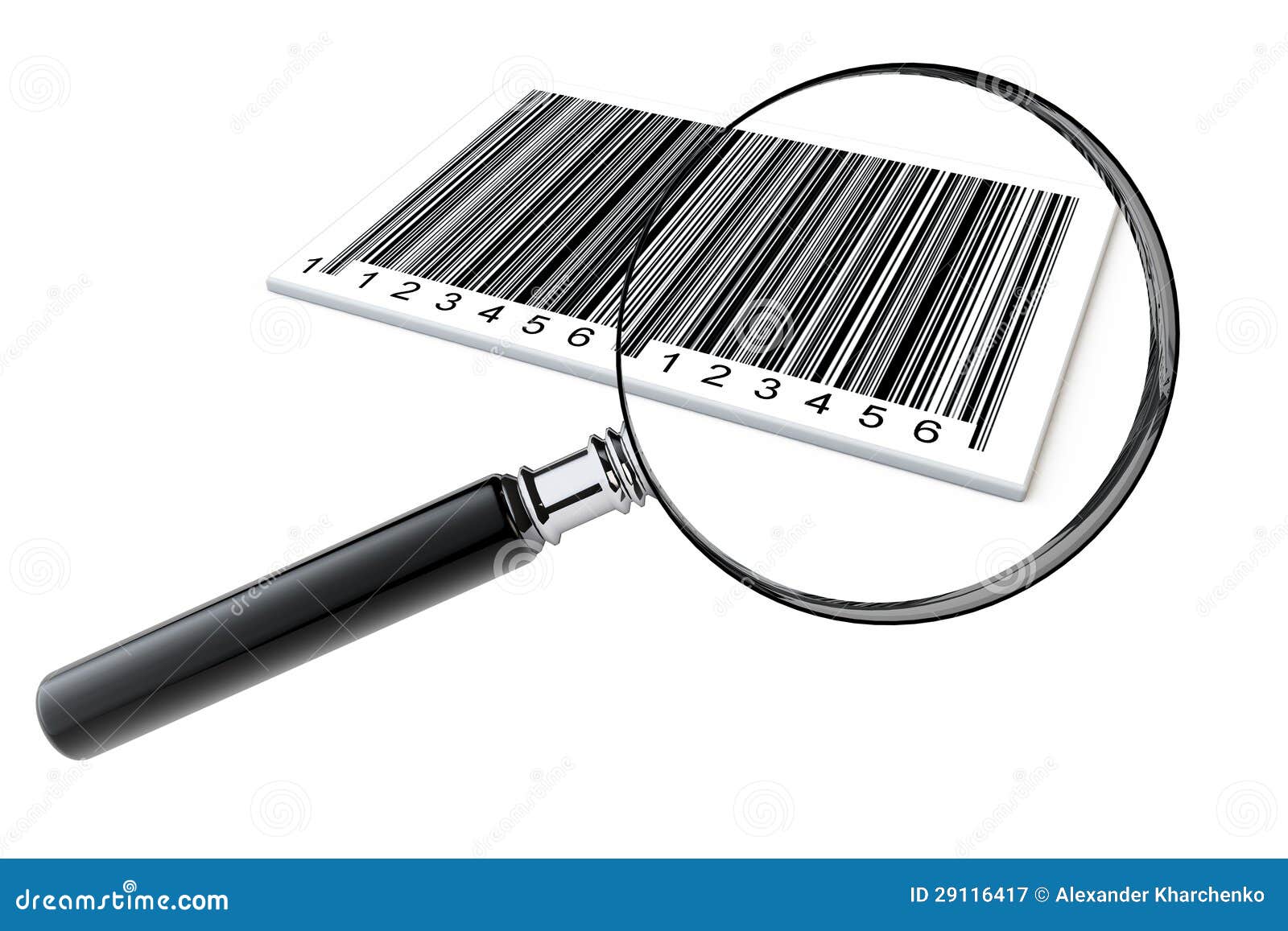Magnifying Glass Searching Bar Codes Stock Illustration - Illustration ...