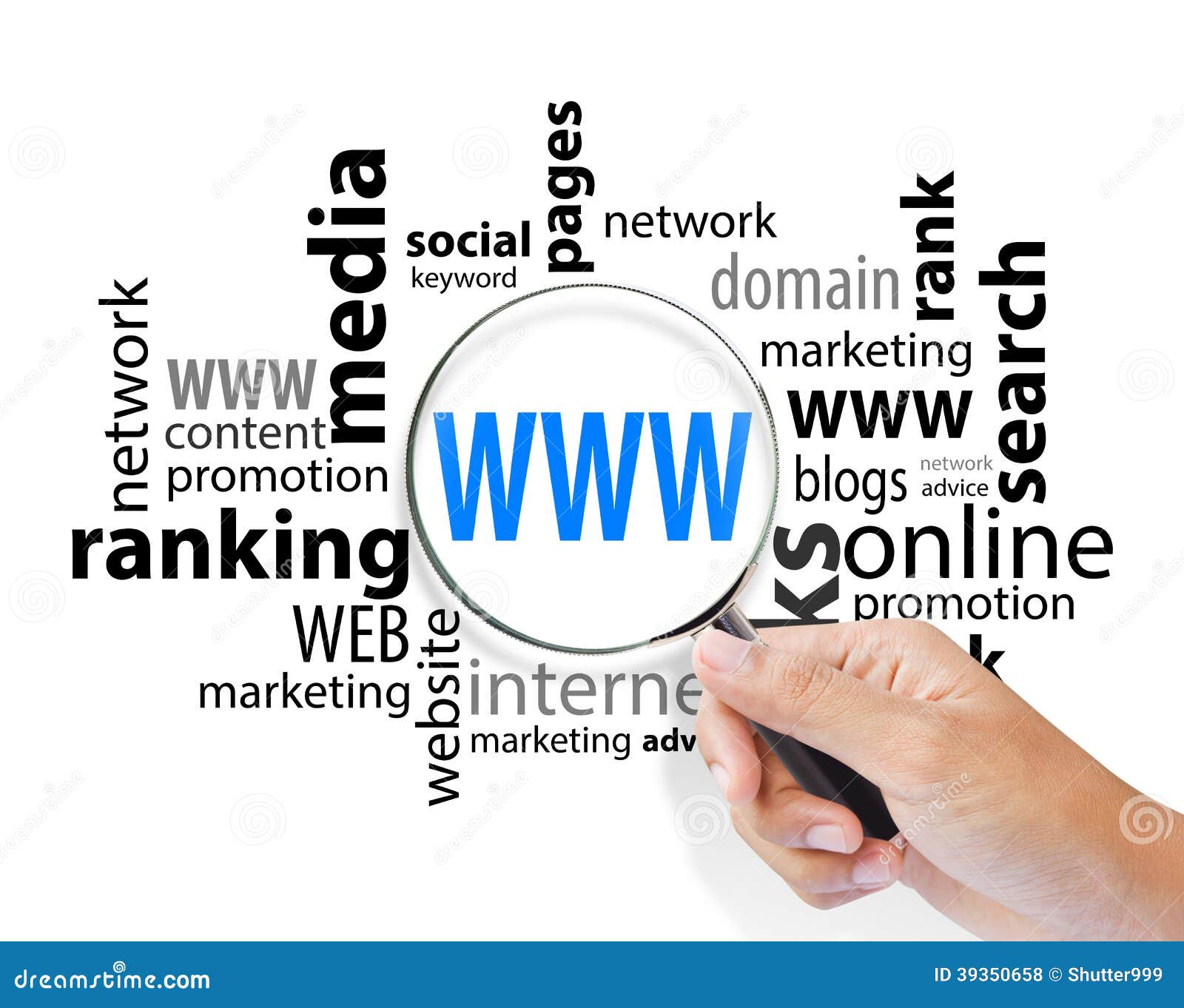 Magnifying Glass Searching Internet Domain Stock Photo - Image of ...