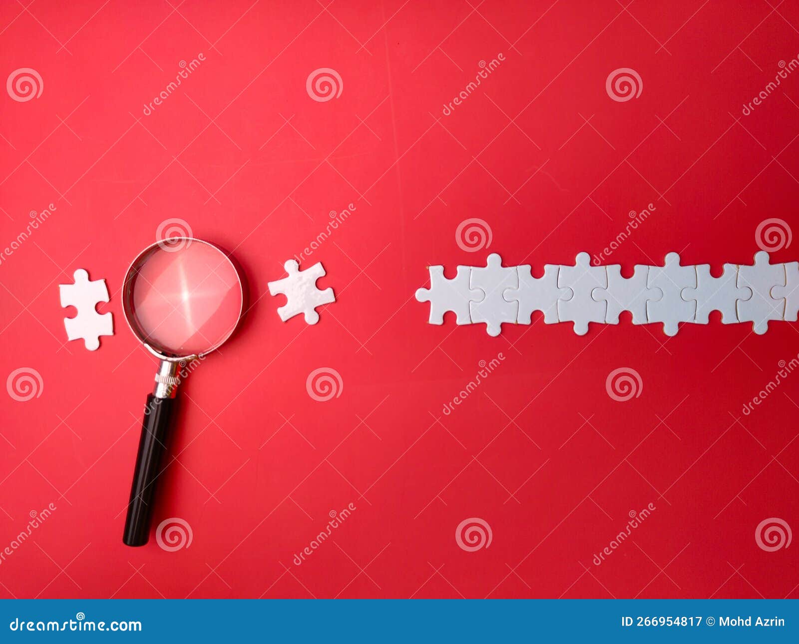 Magnifying Glass Searching Missing Puzzle Stock Image - Image of ...