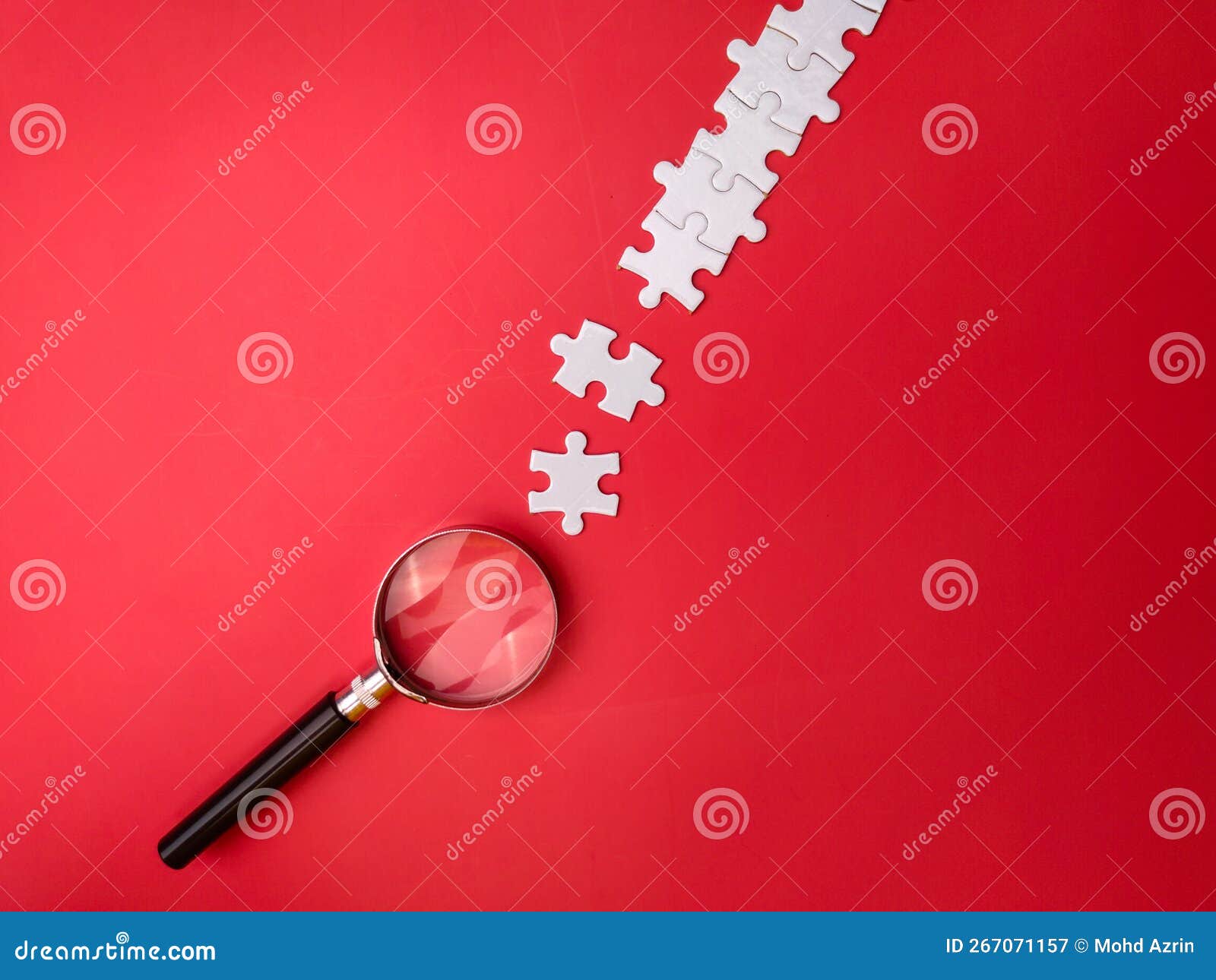 Magnifying Glass Searching Missing Puzzle Stock Image - Image of ...