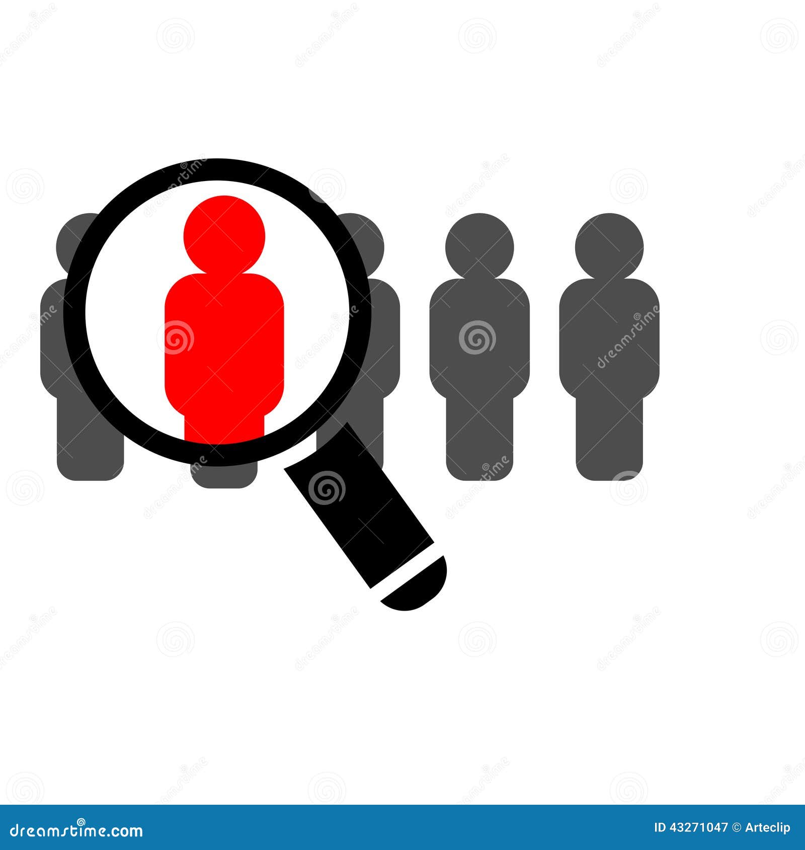 Magnifying Glass Searching People Stock Illustration - Illustration of ...