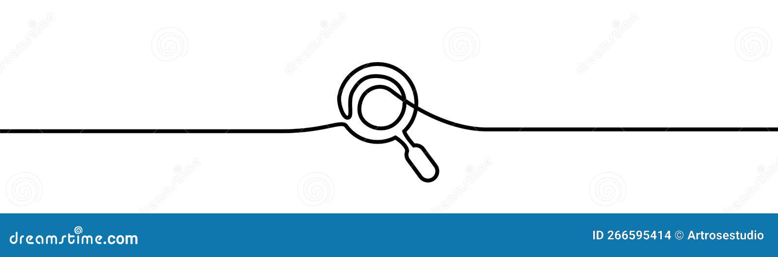 Magnifying Glass Shape Drawing by Continuos Line, Thin Line Design ...