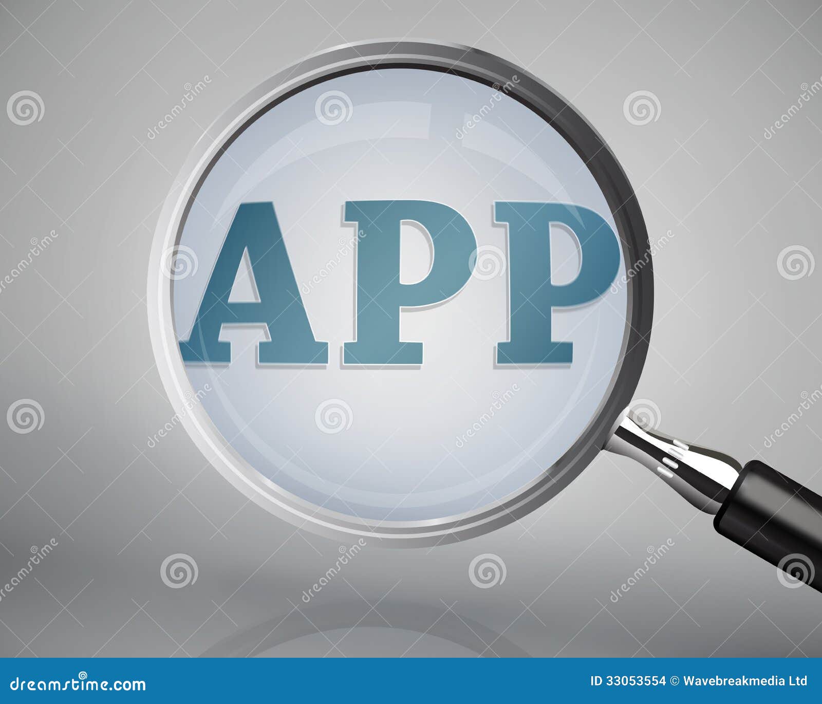 Magnifying Glass Showing App Word Stock Illustration - Illustration of ...