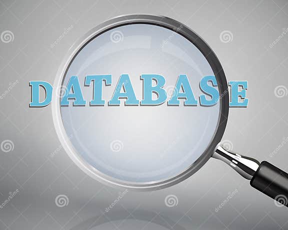 Magnifying Glass Showing Database Word Stock Illustration ...