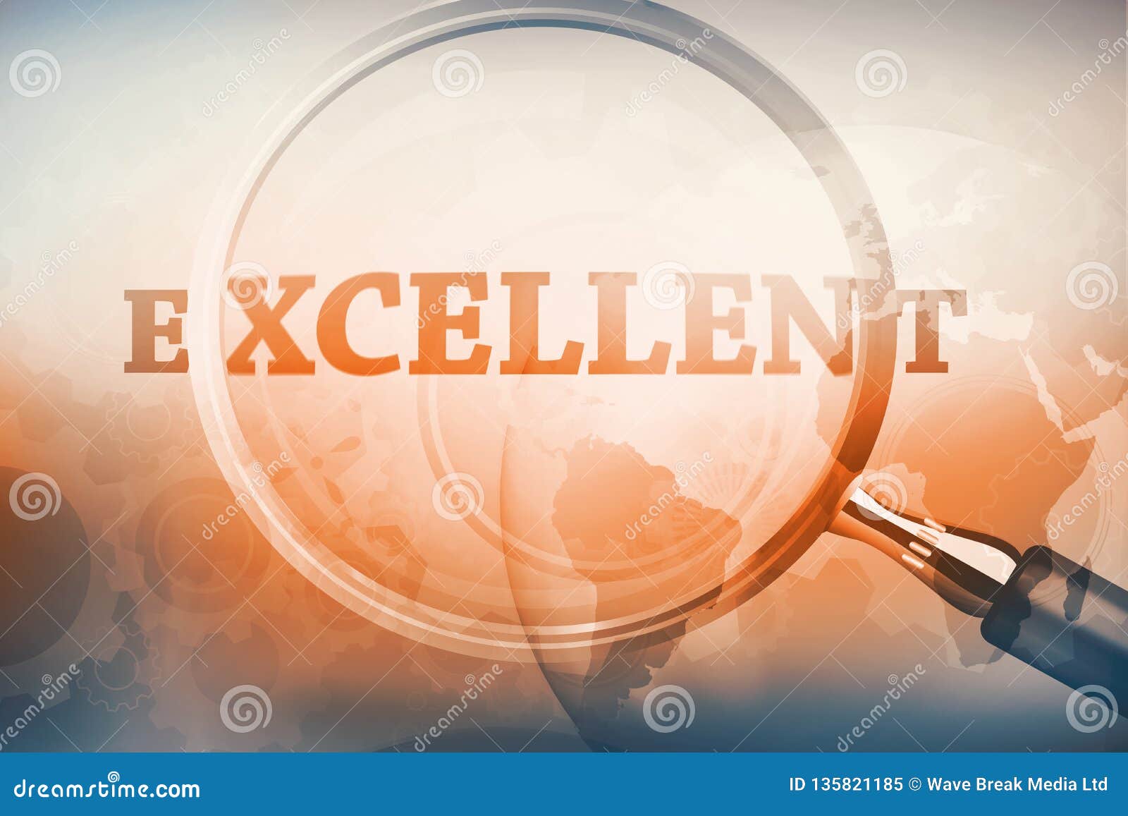 Magnifying Glass Showing Excellent Word Stock Illustration ...