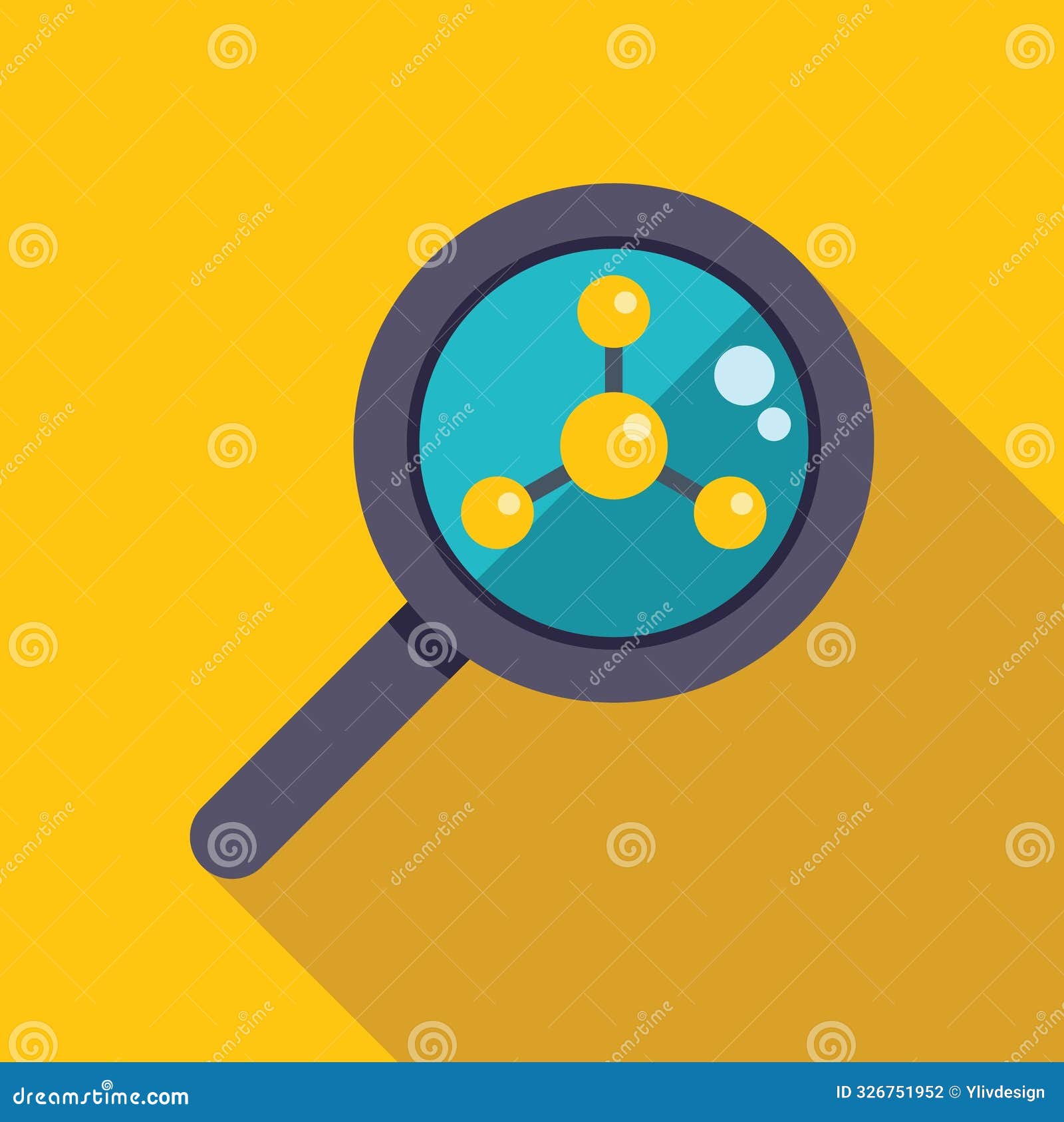 Magnifying Glass Showing Molecule Structure, Scientific Discovery ...