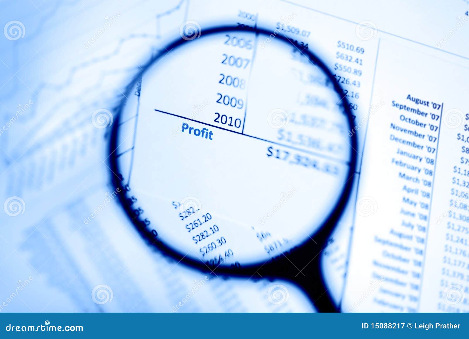 Magnifying Glass Showing Profit Stock Image - Image of diagram ...