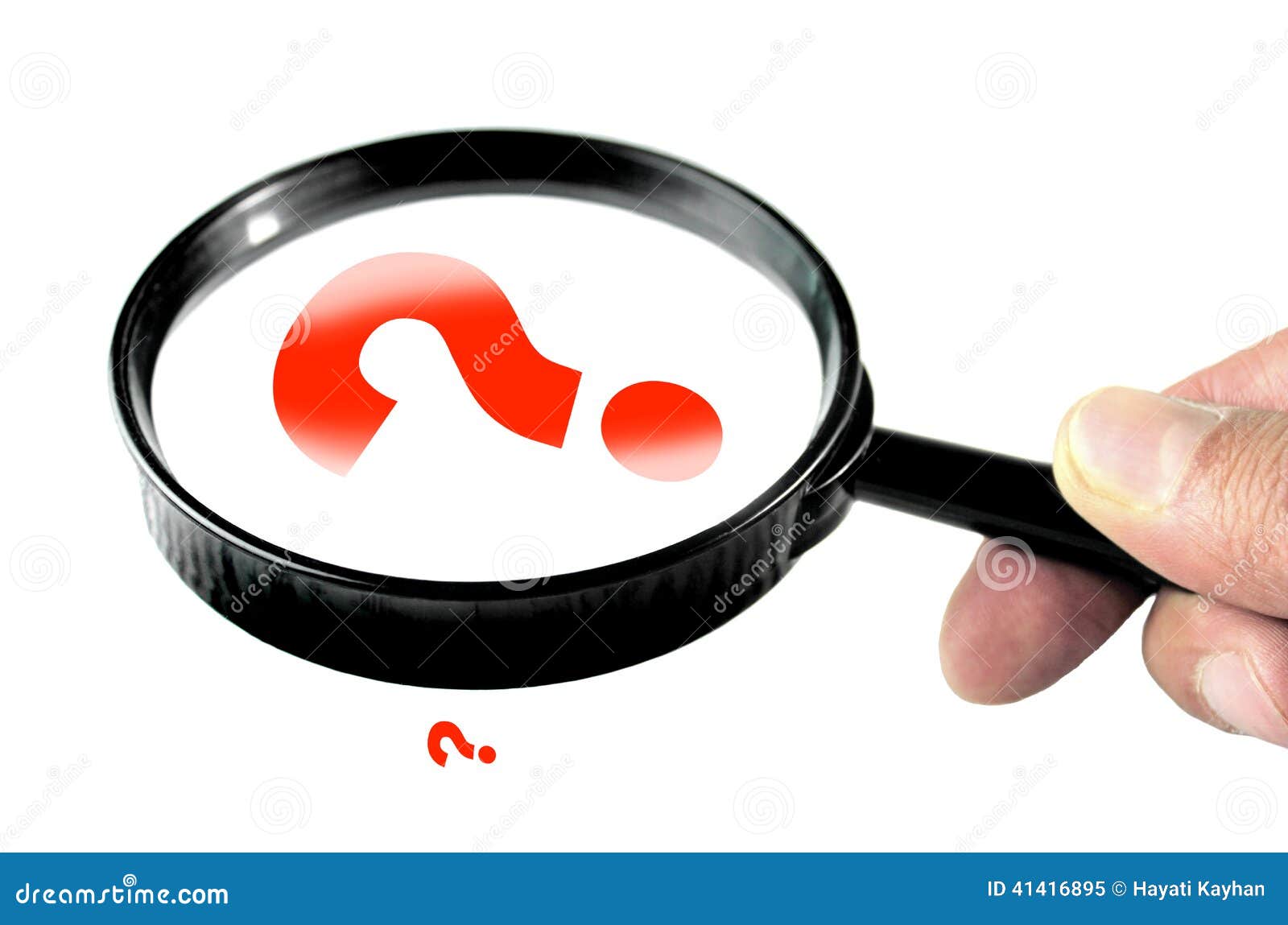 Magnifying Glass With Small And Big Question Mark Royalty-Free Stock ...