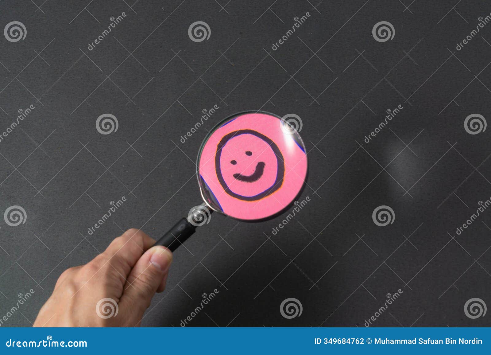 Magnifying Glass with a Smile Emoji Stock Photo - Image of emoticon ...