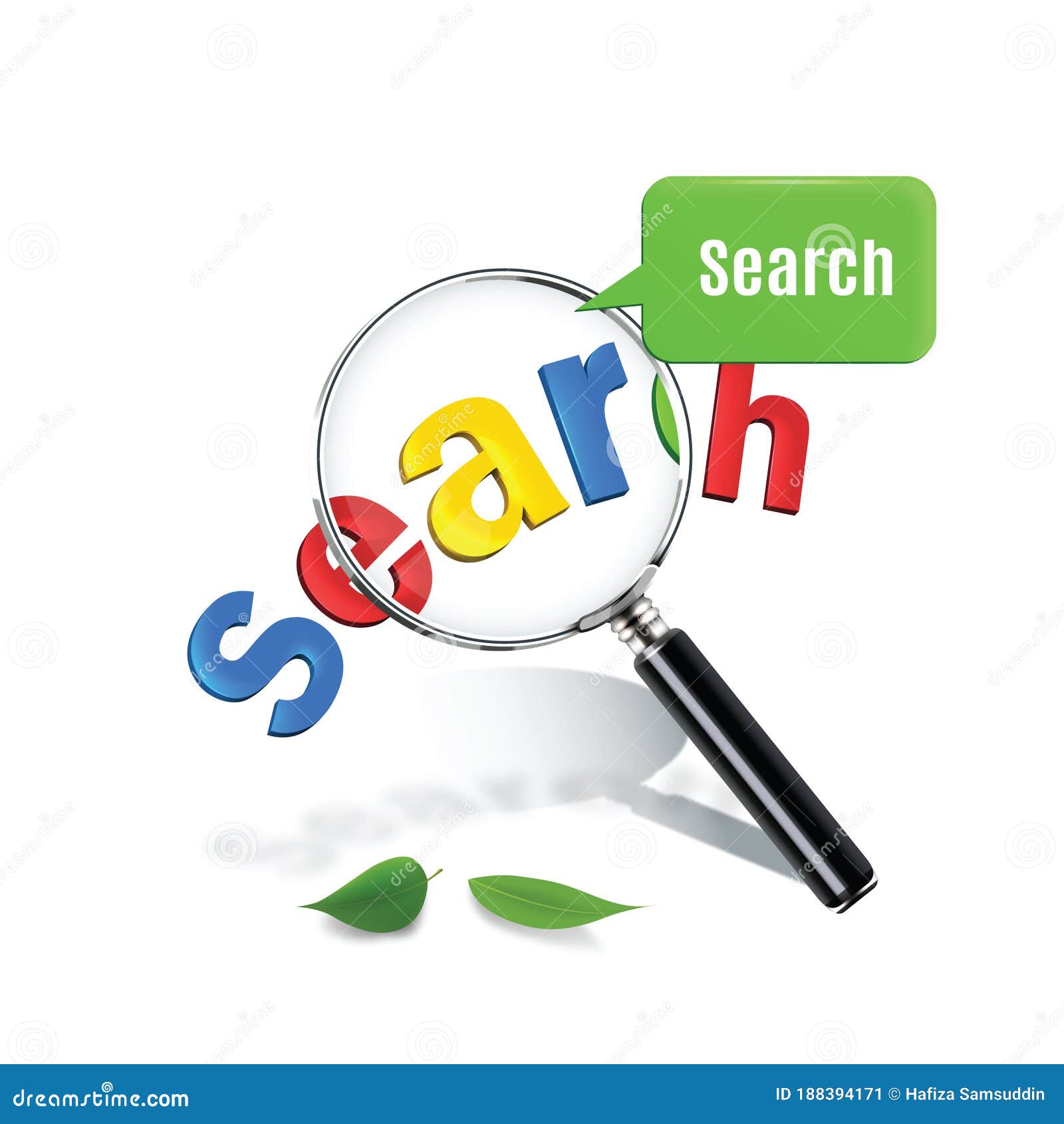 Magnifying Glass with Speech Bubble. Vector Illustration Decorative ...