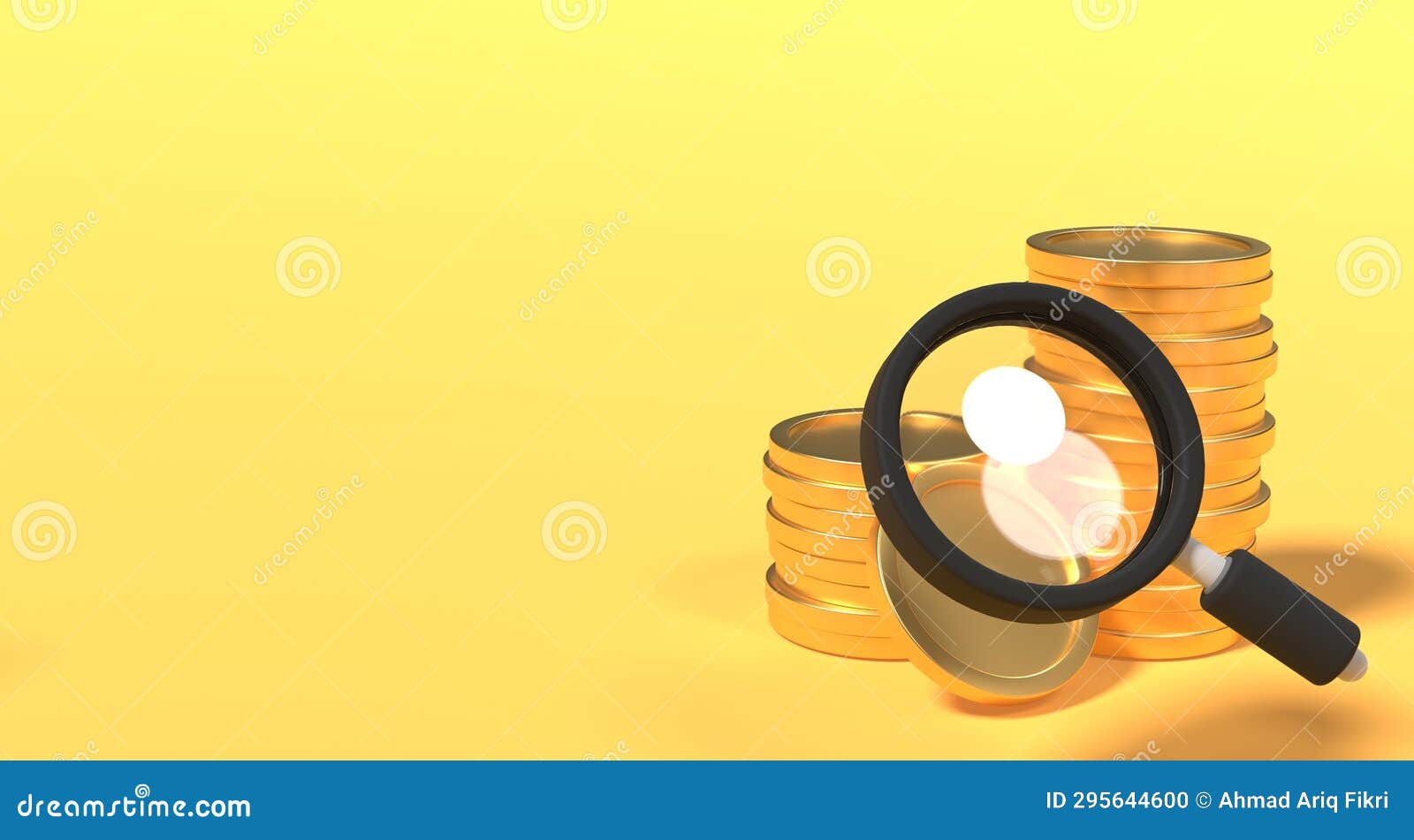 Magnifying Glass with Stack of Golden Coins. Dollar and Magnifying ... Magnifying Glass with Stack of Golden Coins. Dollar and Magnifying ...