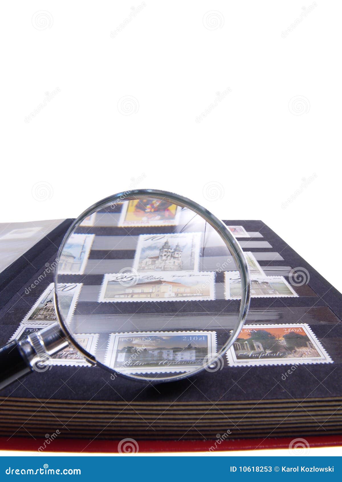 Magnifying Glass with Stamps Editorial Stock Photo - Image of crinkled ...