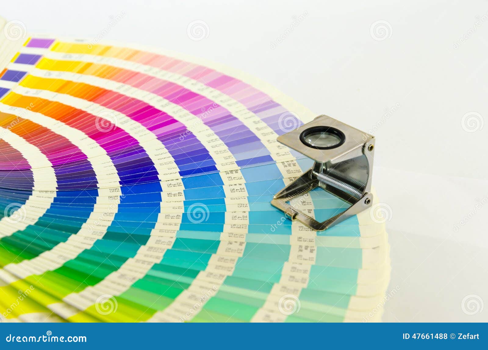 Magnifying Glass Standing on a Color Palette Print Stock Photo - Image ...