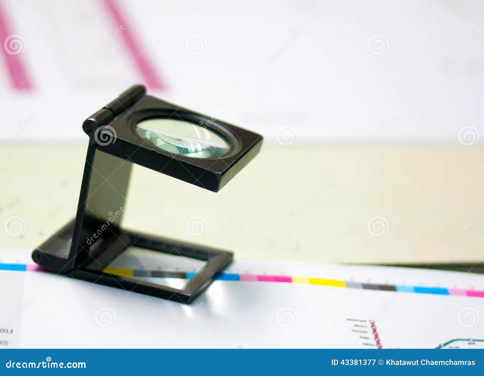 Magnifying glass stock image. Image of sample, print - 43381377