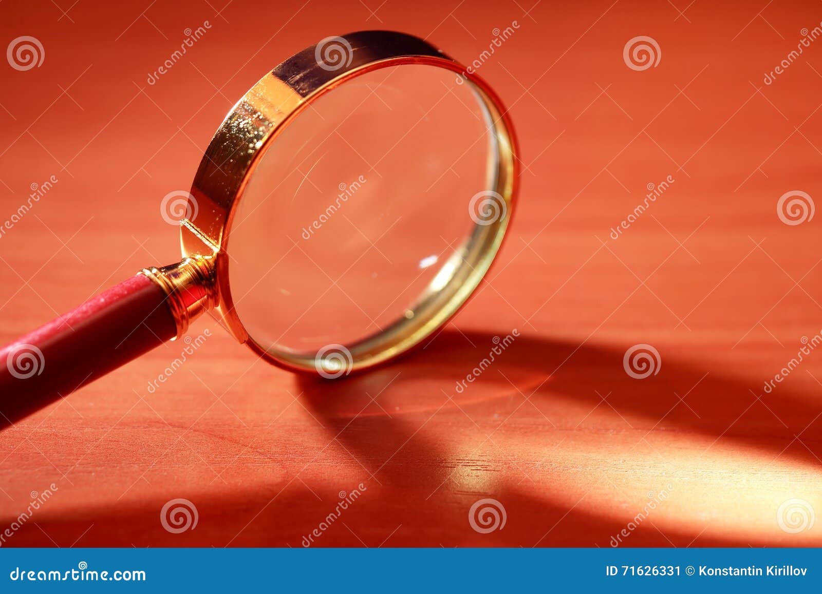 Magnifying Glass on Table stock image. Image of investigation - 71626331
