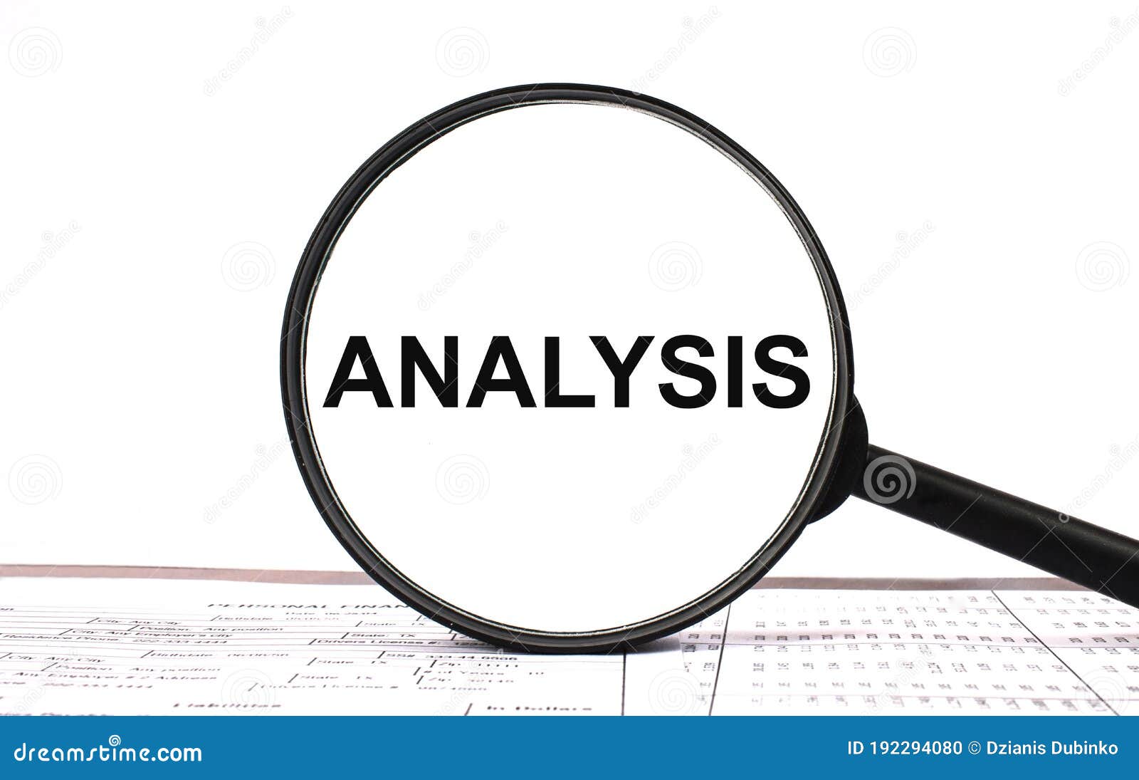 Magnifying Glass with Text Analysis on Financial Tables Stock Photo ...