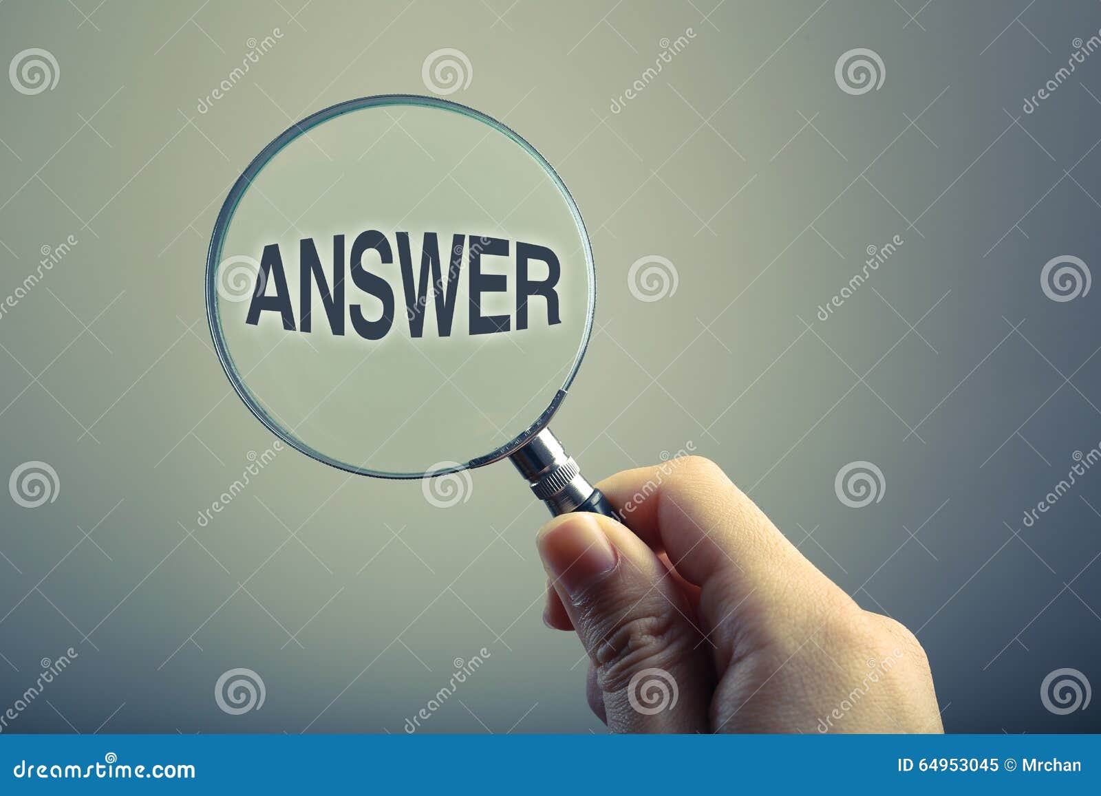 Magnifying Glass with Text Answer Stock Image - Image of finding ...