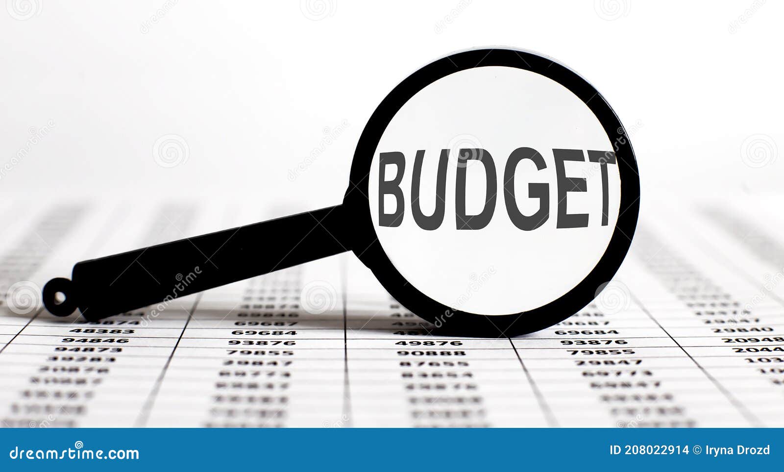 Magnifying Glass with Text BUDGET on the Chart Stock Photo - Image of ...