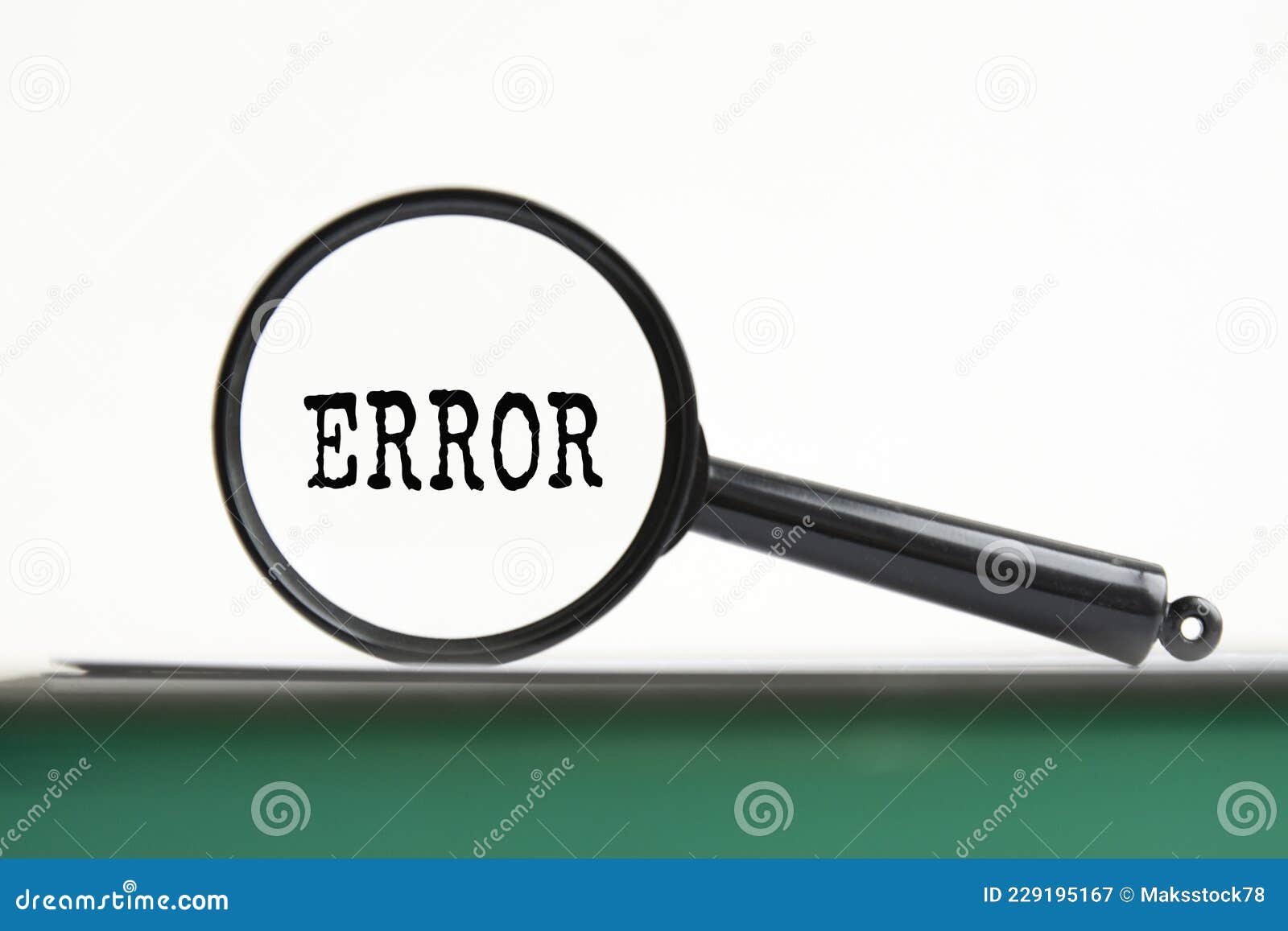 Magnifying Glass with Text Error on Notebook Stock Image - Image of ...