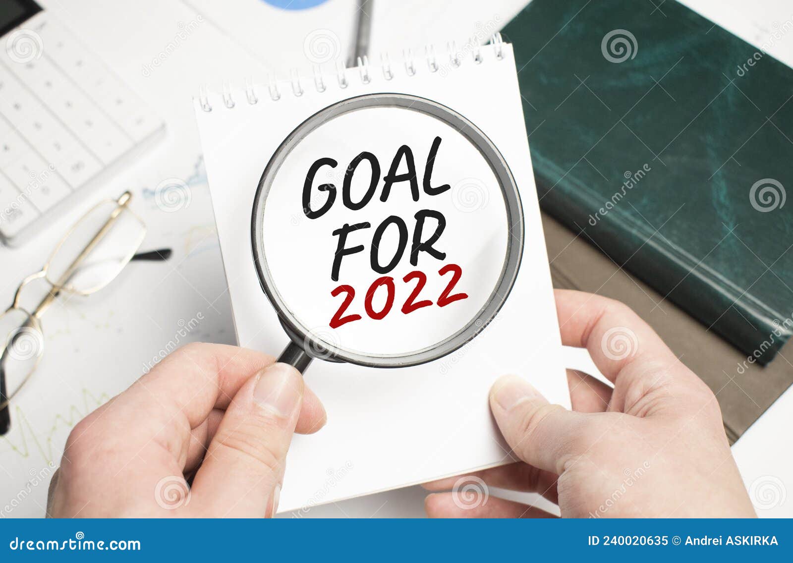 Magnifying Glass with Text GOALS for 2022 on Magnifier Stock Image ...