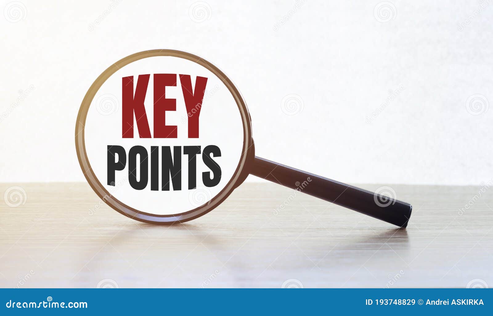 Magnifying Glass with Text KEY POINTS on Wooden Table Stock Image ...