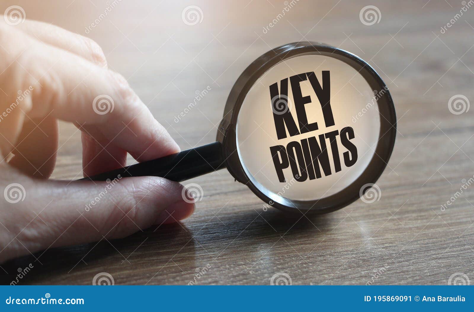 Magnifying Glass with Text KEY POINTS on Wooden Table Stock Image ...