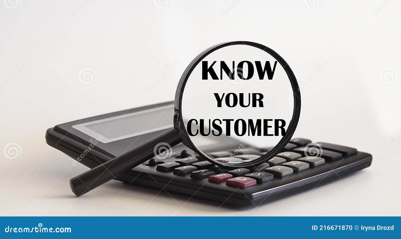 Magnifying Glass with Text KNOW YOUR CUSTOMER on the Magnifier Stock ...