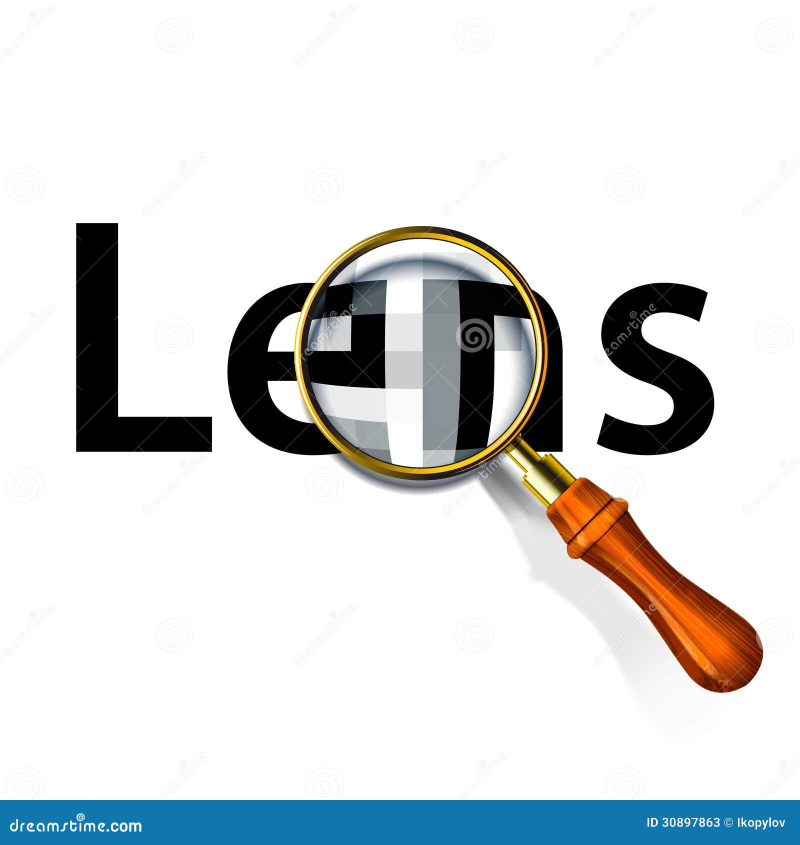 Magnifying Glass and Text Label Lens Stock Vector - Illustration of ...