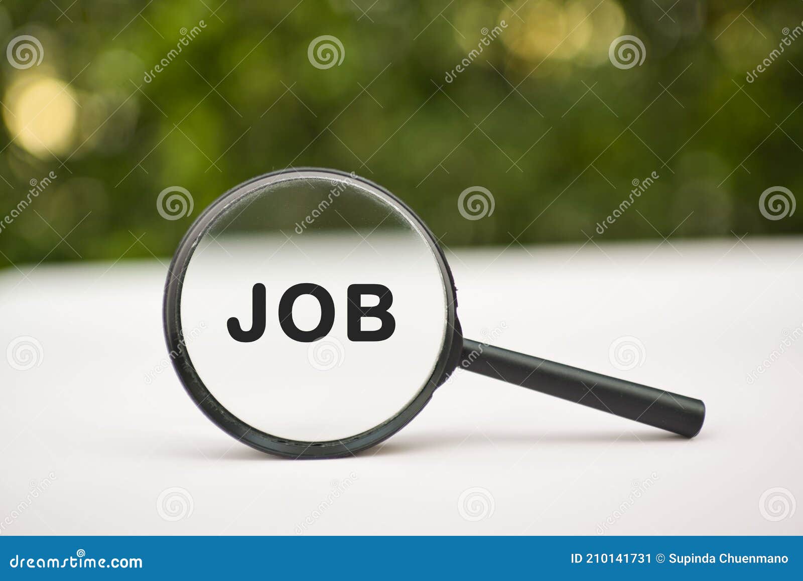 Magnifying Glass With Text Recruitment Concept Job Search Stock Image