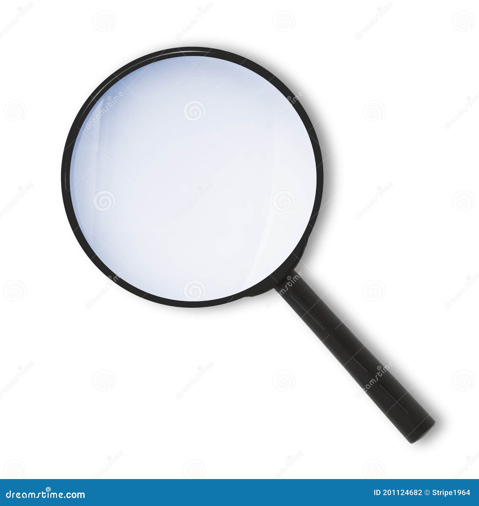Magnifying Glass Top View with Blue Tinted Lens Stock Photo - Image of ...