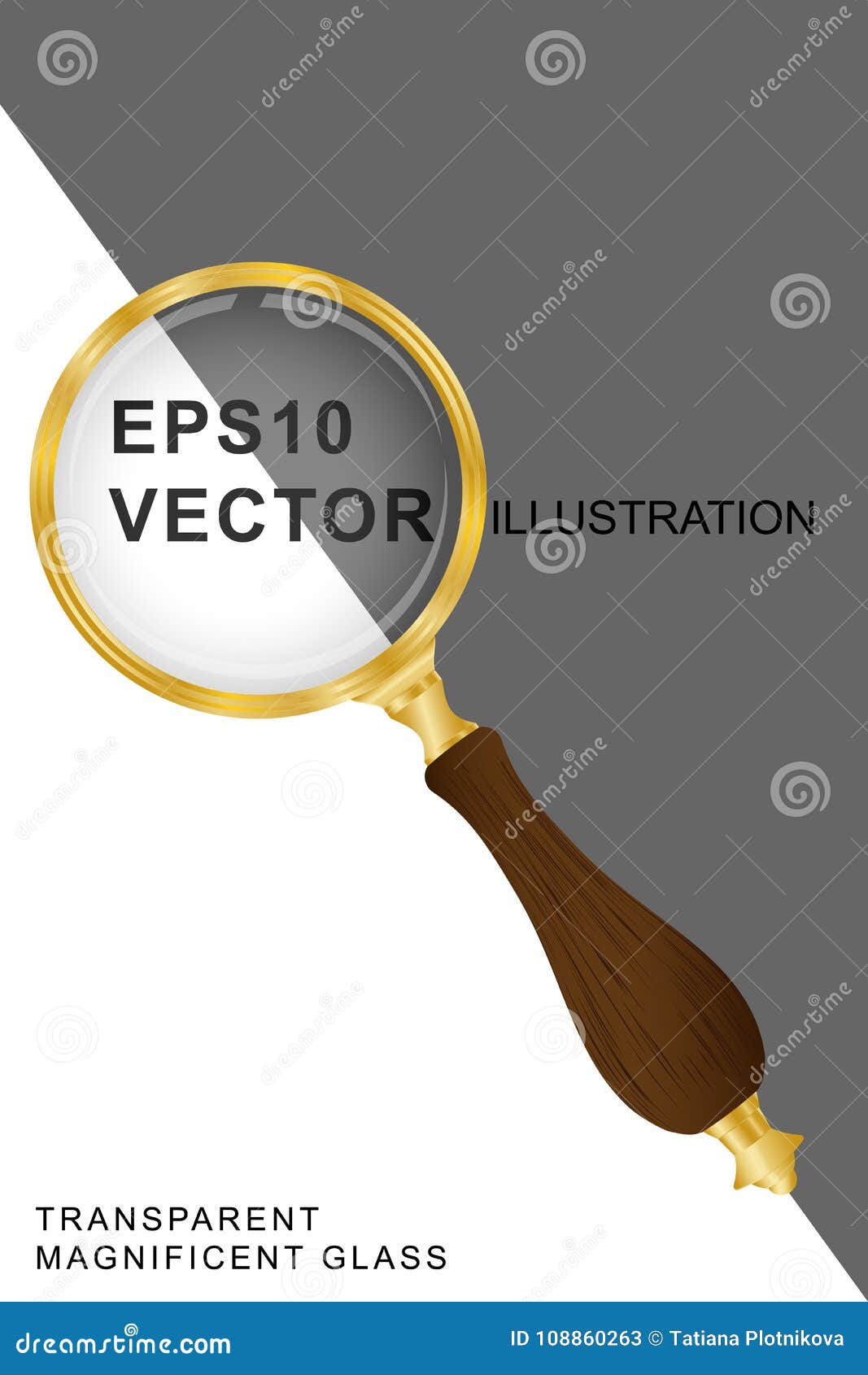 Magnifying Glass Transparent Gold Stock Vector - Illustration of ...