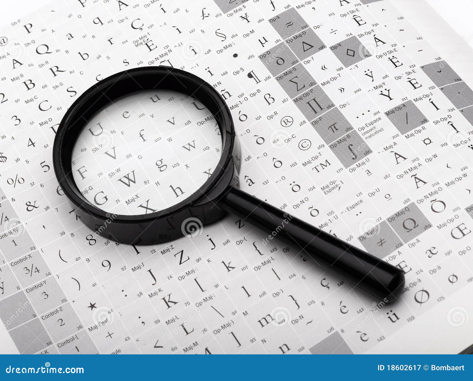 Magnifying Glass And Typography Stock Image - Image of typography, view ...