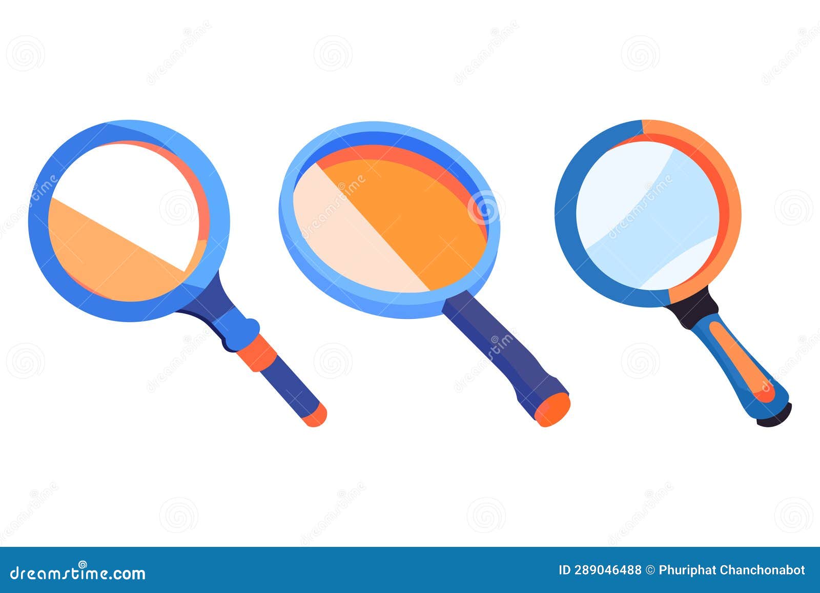 Magnifying Glass in UX UI Flat Style Stock Vector - Illustration of ...
