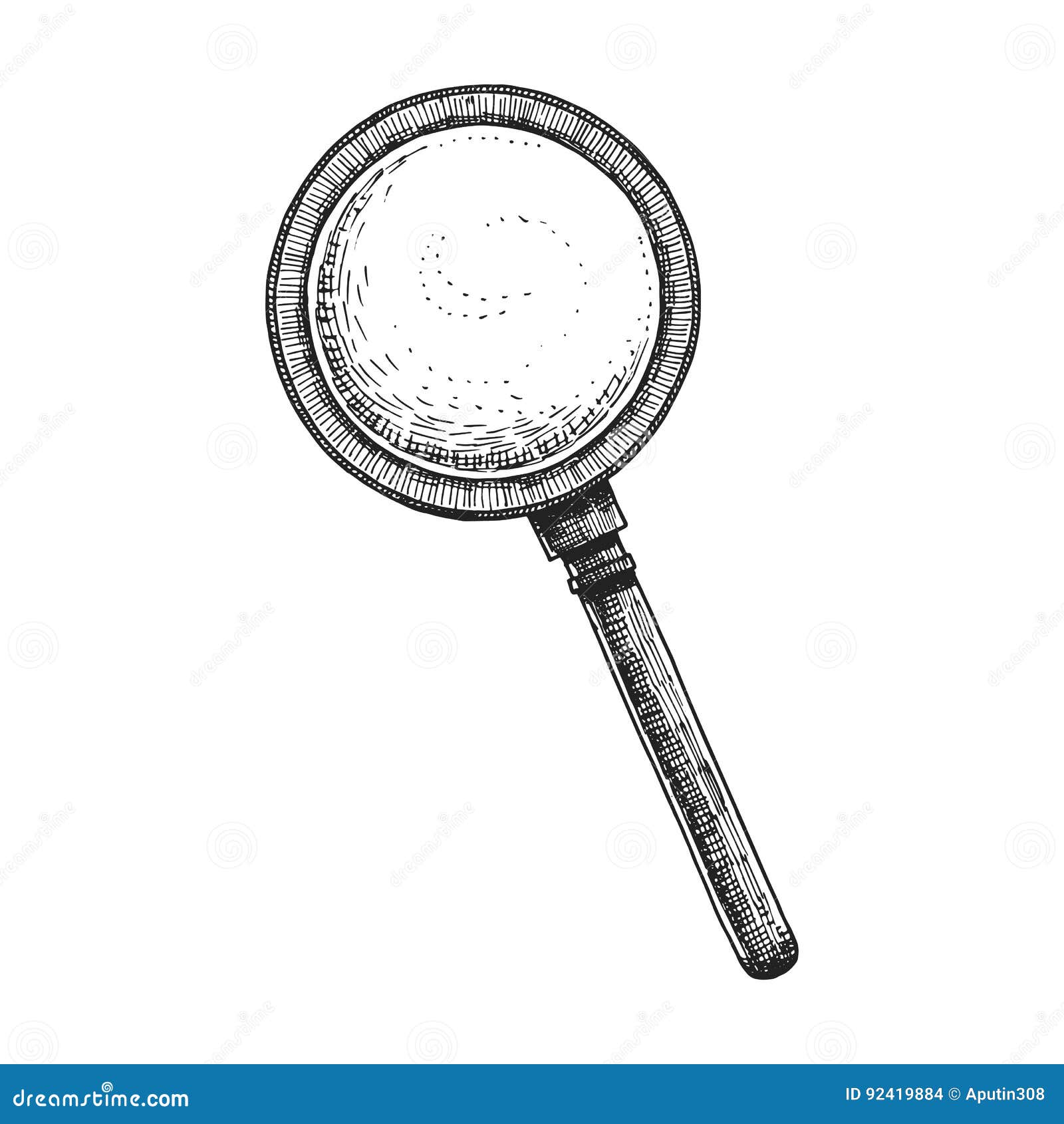 Magnifying Glass Vector Hand Drawing Stock Vector - Illustration of ...