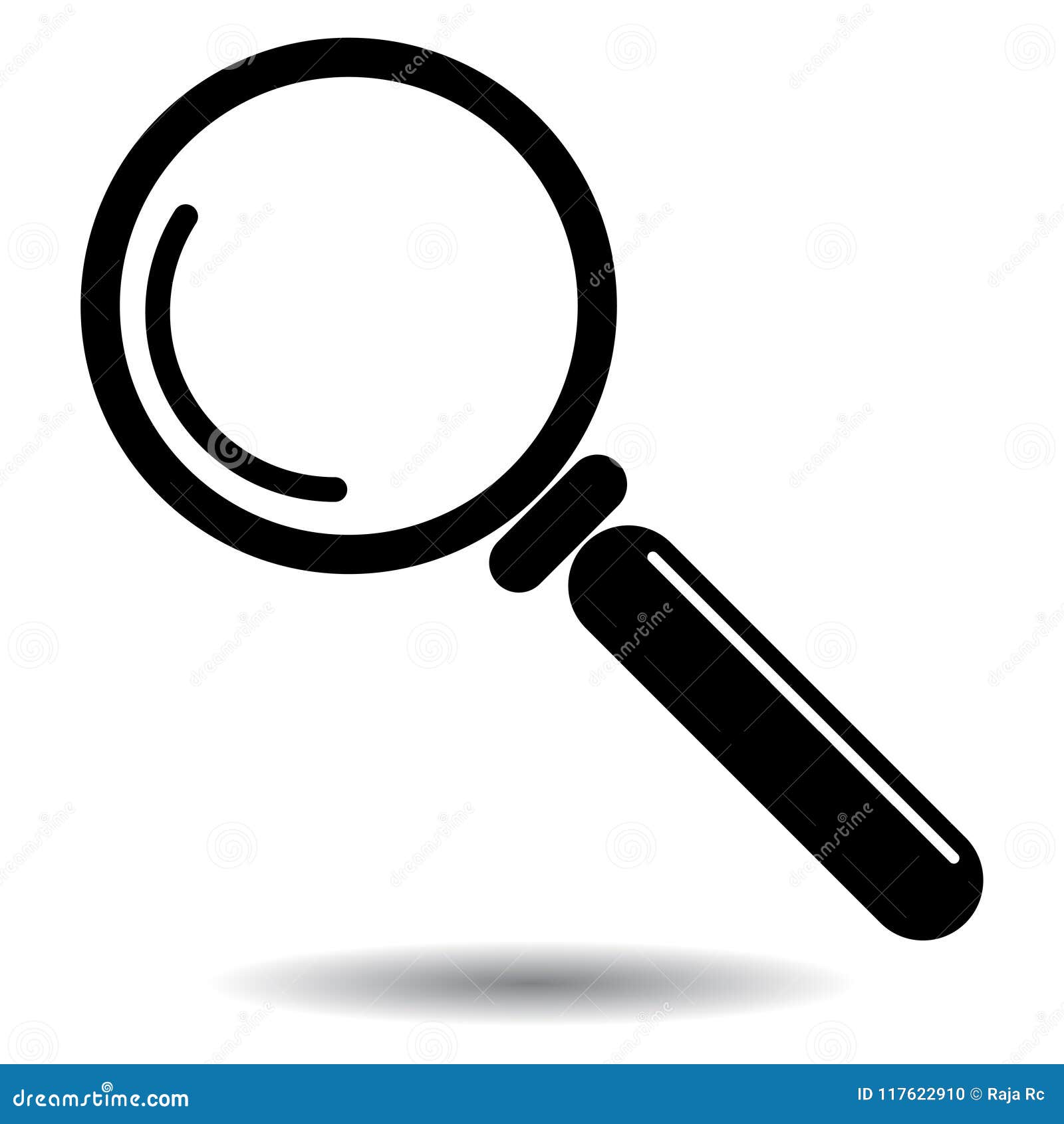 Magnifying Glass Vector Icon Black and White Stock Vector ...