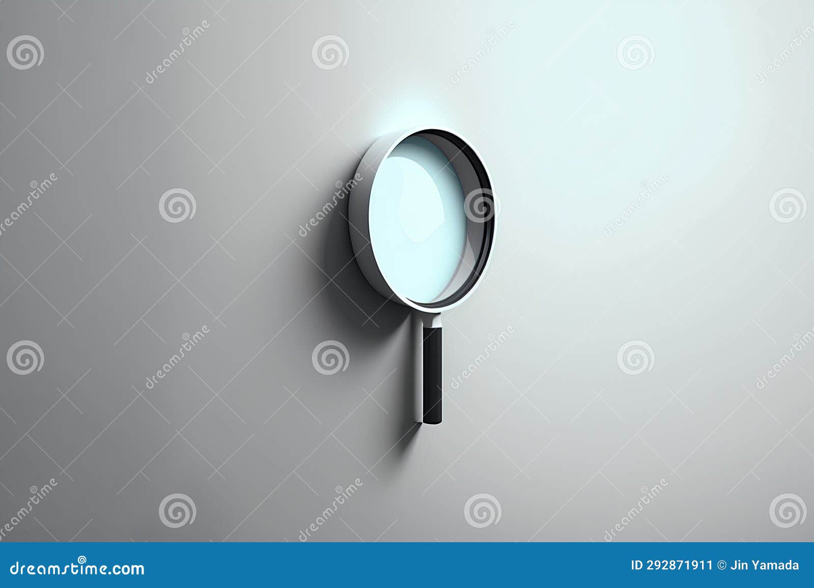 Magnifying Glass on the Wall, 3d Render. Computer Digital Drawing Stock ...