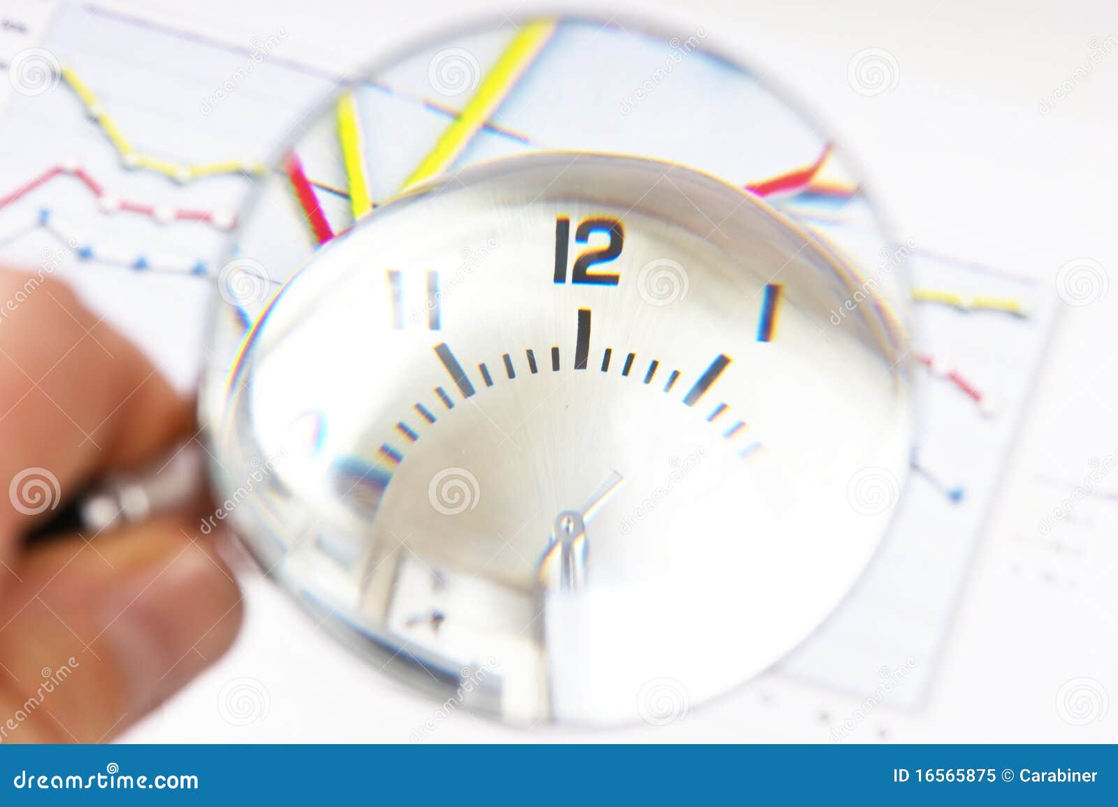 Magnifying glass and watch stock image. Image of data - 16565875