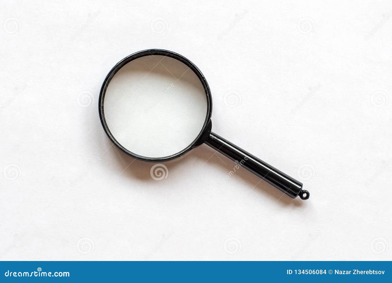 A Magnifying Glass on a White Background Stock Photo - Image of black ...