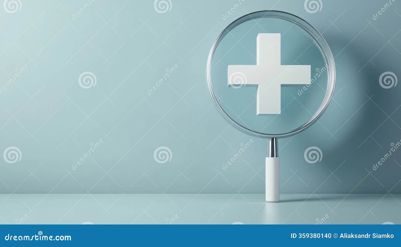 A Magnifying Glass with a White Cross on it Stock Illustration ...