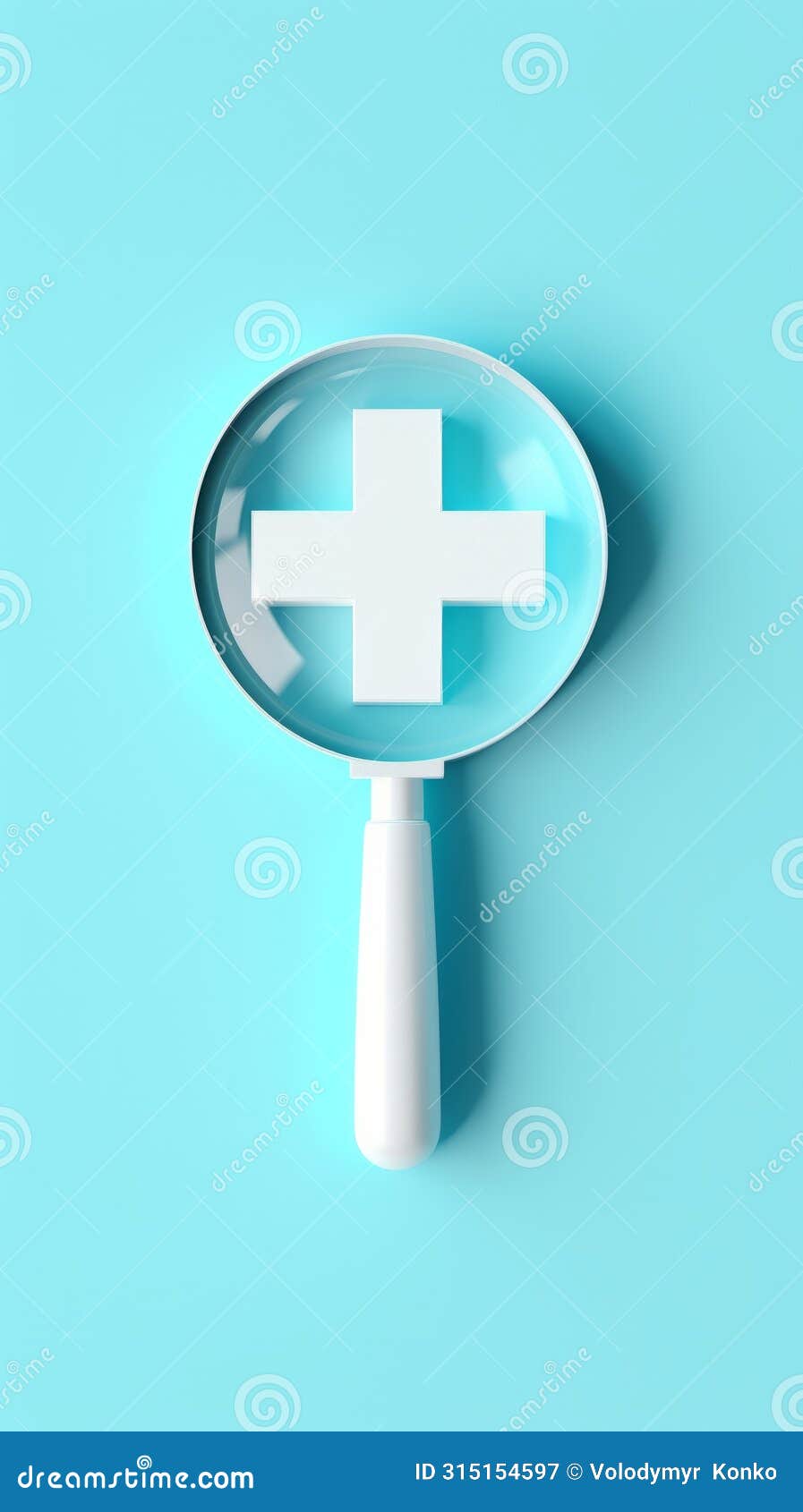 Magnifying Glass with White Cross, a Tool for Detailed Examination ...