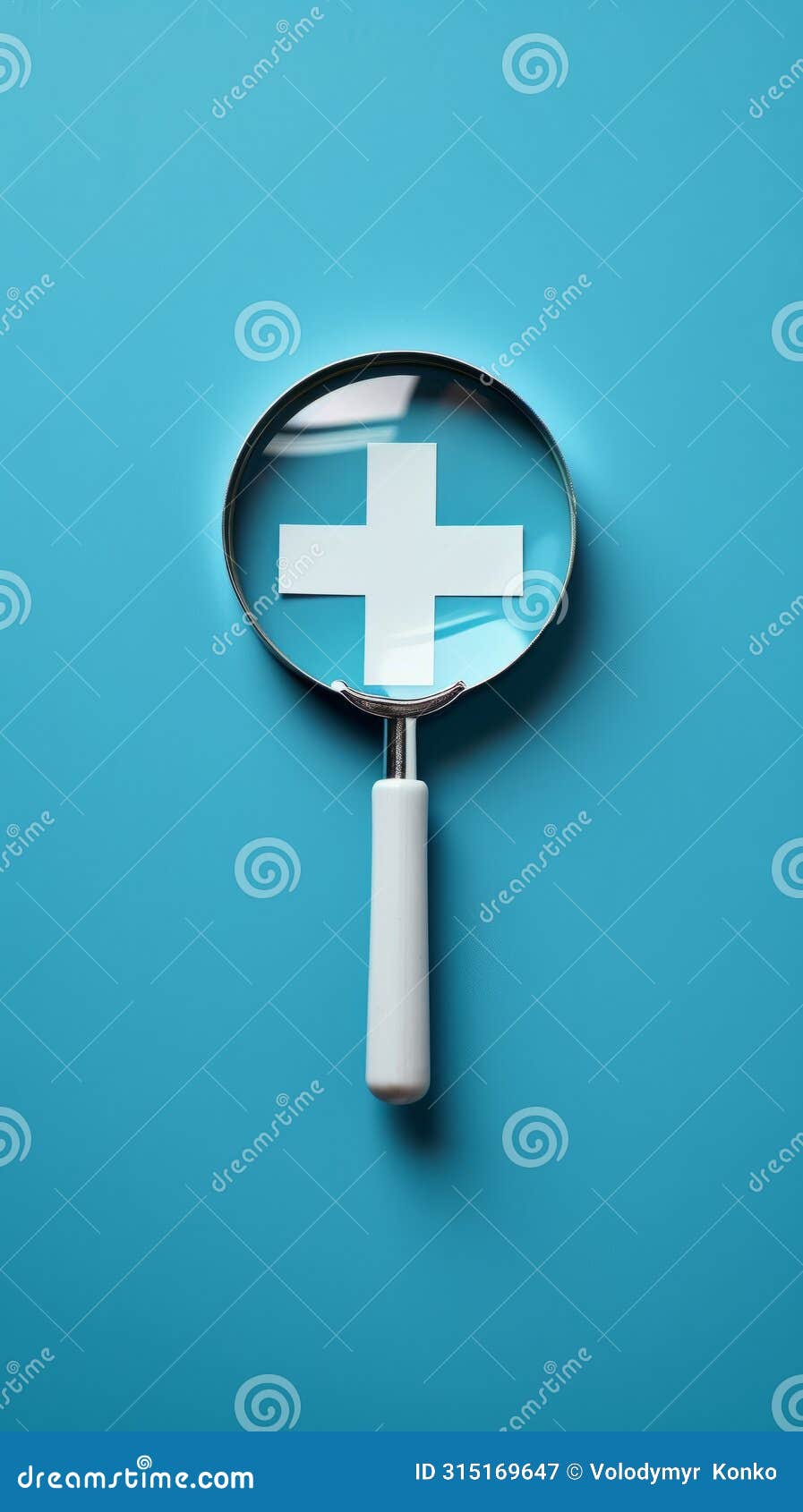 Magnifying Glass with White Cross, Tool for Enhanced Visual Inspection ...