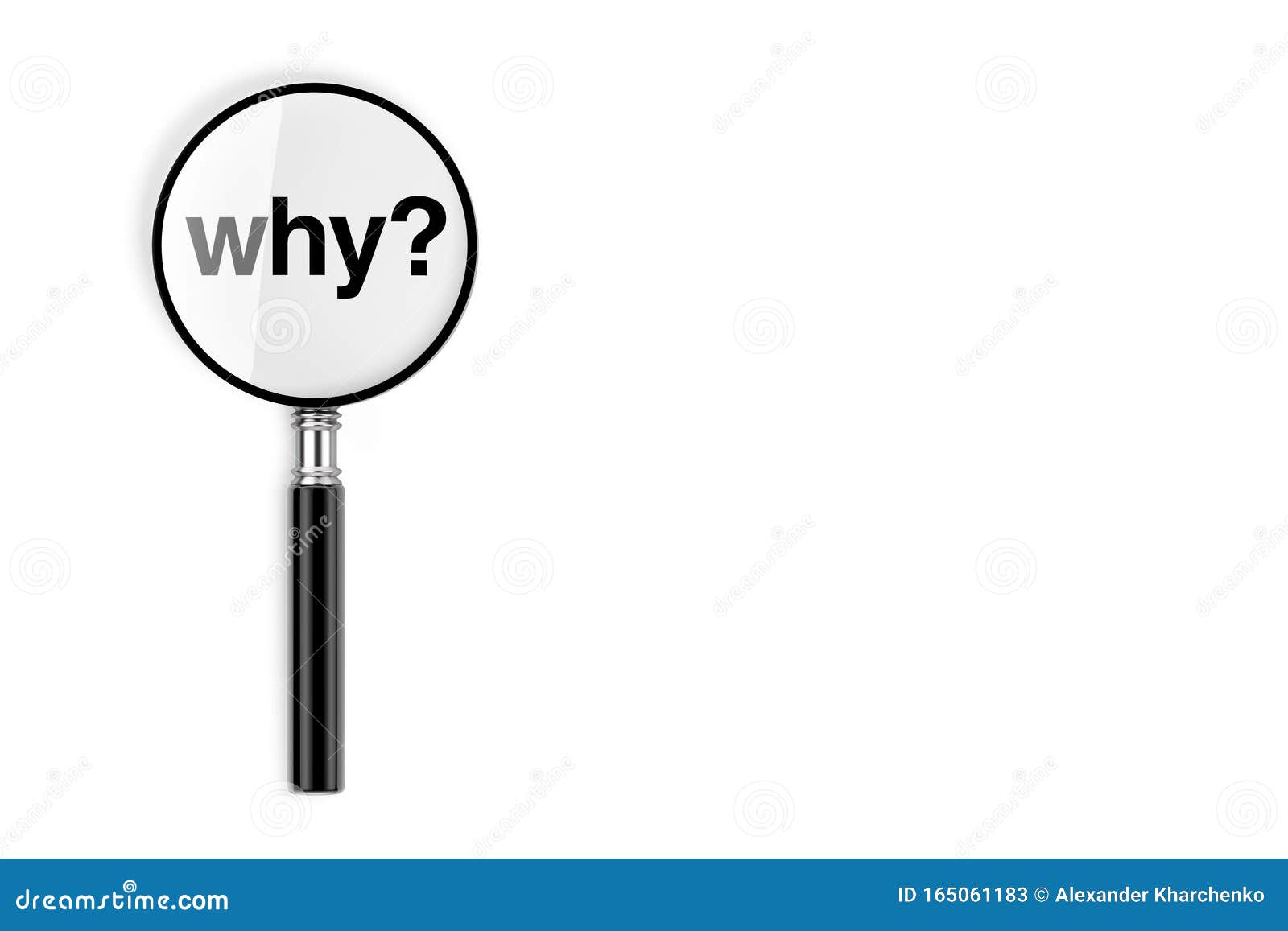 Magnifying Glass with Why Sign. 3d Rendering Stock Image - Image of ...