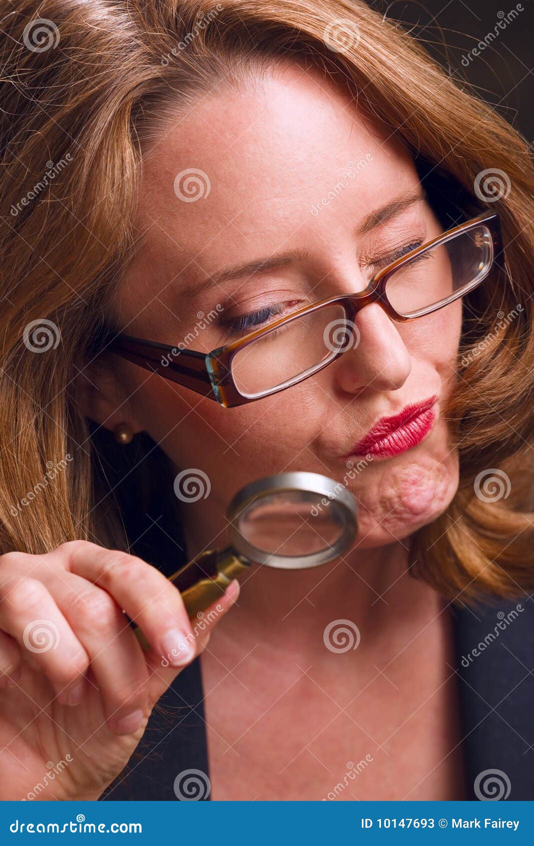 Magnifying glass woman stock image. Image of woman, businesswoman ...
