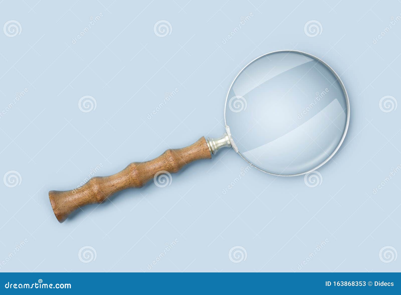 Magnifying Glass with Wooden Handle Isolated on White Background Stock ...
