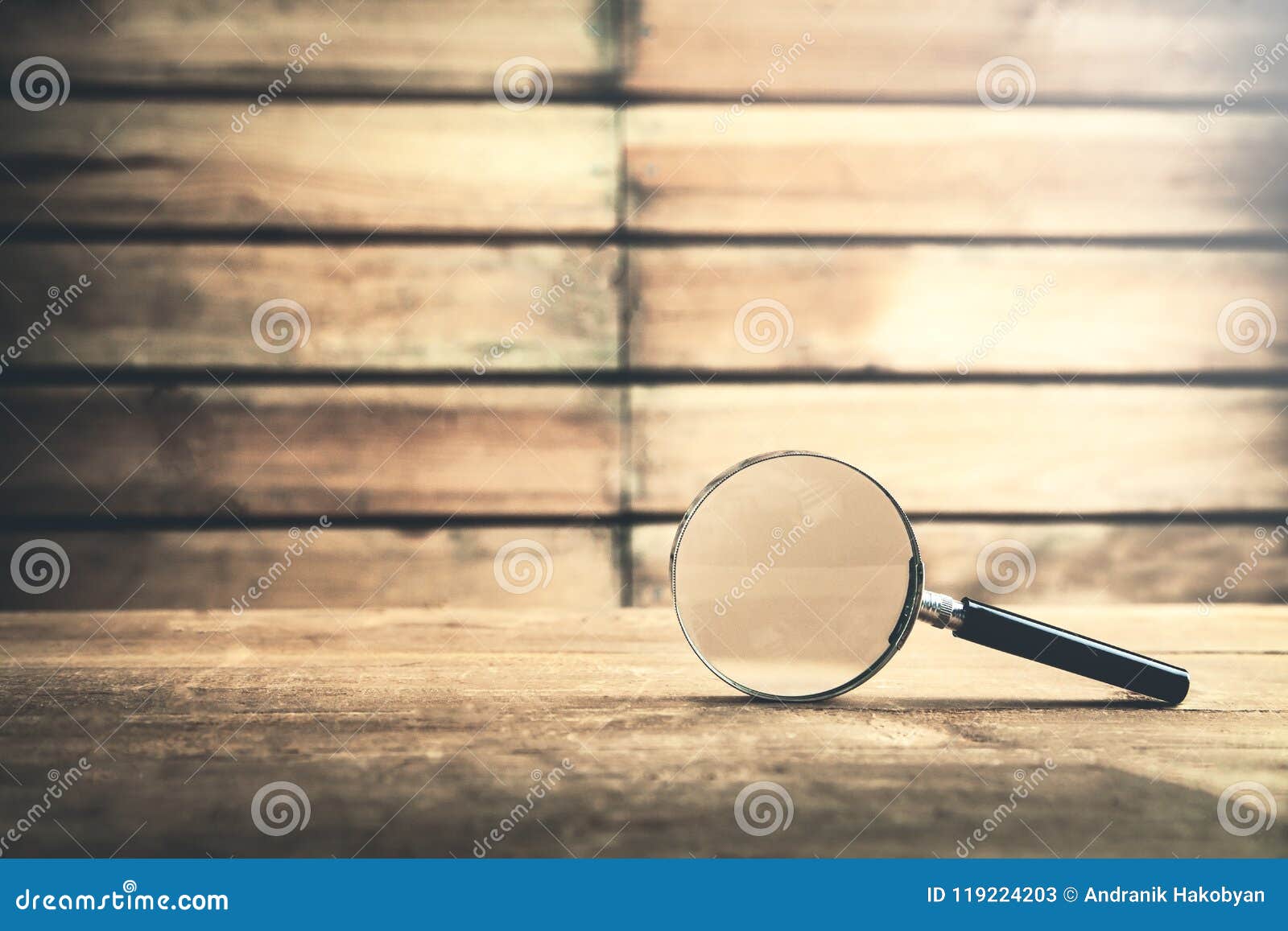 Magnifying Glass on Wooden Table. Search and Discover Stock Image ...